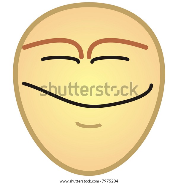 Art Illustration Smiling Face Without Hair: vector de stock (libre de ...