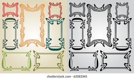 Art Nouveau Frames Stock Vector (Royalty Free) 63583345 | Shutterstock