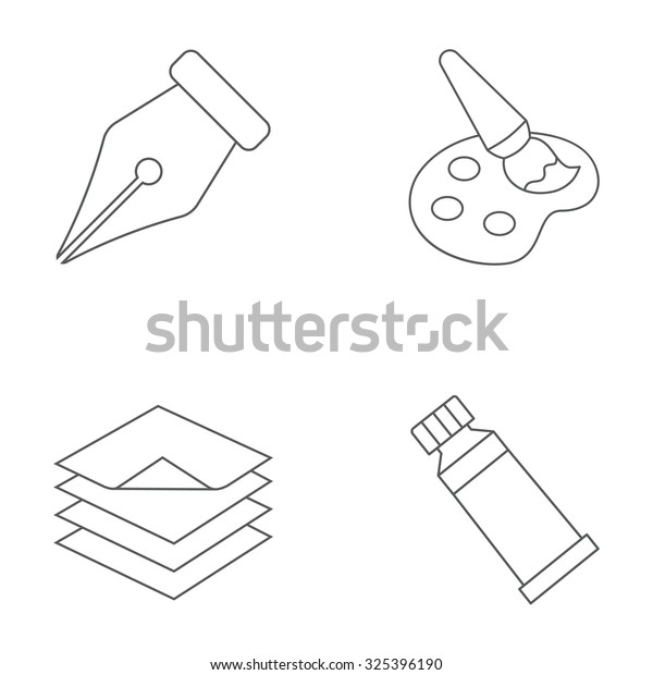 Art Outline Vector Icons Stock Vector (Royalty Free) 325396190