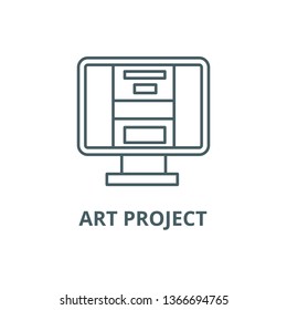 Art Project Line Icon Vector Art Stock Vector (Royalty Free) 1366694765 ...