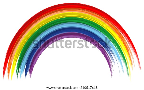 Art Rainbow Color Brush Stroke Paint Stock Vector (Royalty Free) 210517618