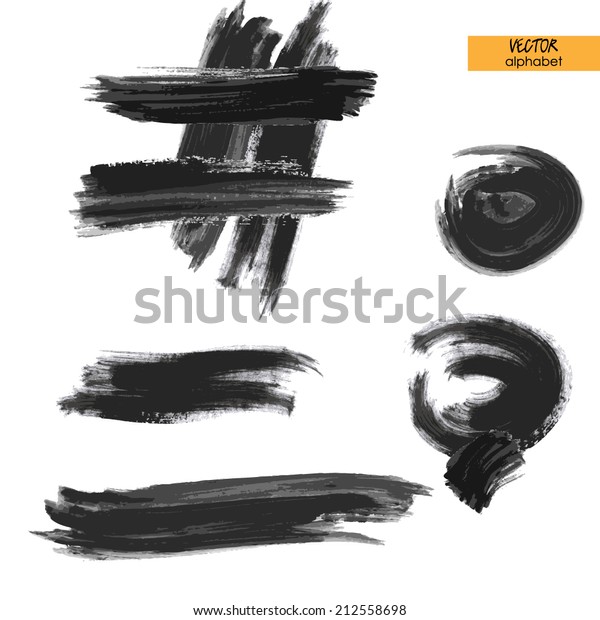 Art Sketched Stylized Ink Doodle Alphabet Stock Vector (Royalty Free ...