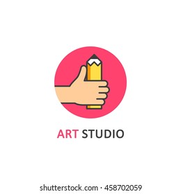 Art Studio Concept Logo Label Emblem Stock Vector (Royalty Free ...
