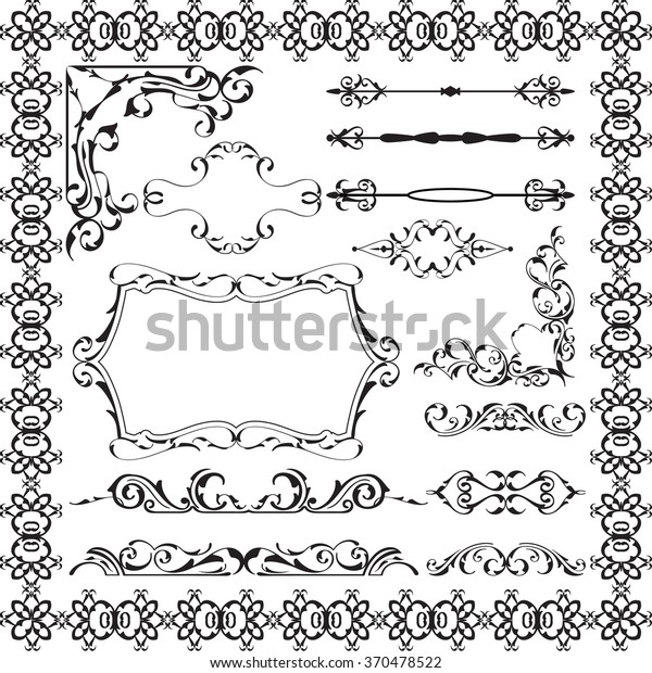 Art Victorian Swirl Elements Set Isolated Stock Vector (Royalty Free ...
