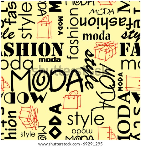 Art Vintage Word Seamless Pattern Moda Stock Vector (Royalty Free ...