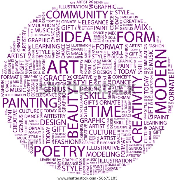 Art Word Collage On White Background Stock Vector (Royalty Free ...