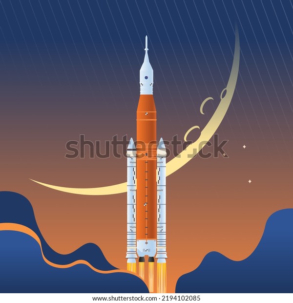 Artemis Rocket Vector Illustration 322 Feet: เวกเตอร์สต็อก (ปลอดค่า ...
