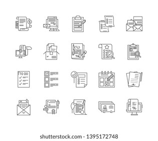 Article Line Icons Signs Vector Set Stock Vector (Royalty Free ...