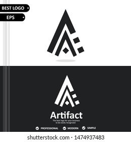 Artifact Media Logo Template Black White Stock Vector (Royalty Free ...