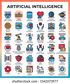 Artificial Intelligence Ai Concept Icons Set Stock Vector (Royalty Free ...