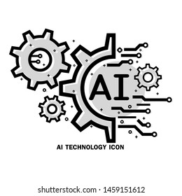 Artificial Intelligence Ai Gear Set Signal 库存矢量图（免版税）1459151612 ...