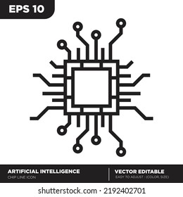 Artificial Intelligence Chip Outline Icon Editable Stock Vector (Royalty Free) 2192402701 ...