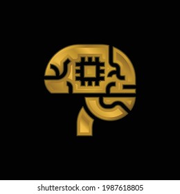 Artificial Intelligence Gold Plated Metalic Icon Stock Vector (Royalty ...