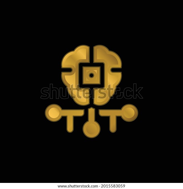 Artificial Intelligence Gold Plated Metalic Icon Stock Vector (Royalty ...