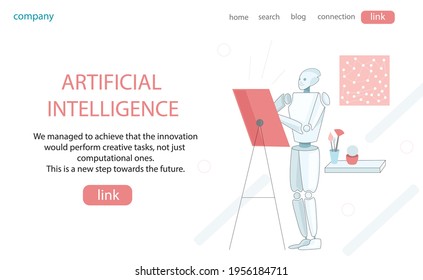 Artificial Intelligence Home Page Layout Mockup Stock Vector (Royalty ...
