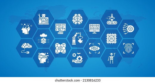 Artificial Intelligence Horizontal Outline Illustration Robotics Stock ...