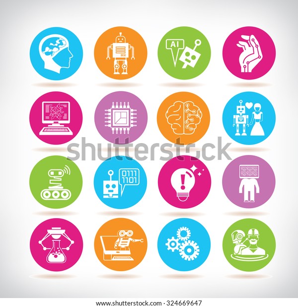 Artificial Intelligence Icons Robotic Icons Stock Vector (Royalty Free) 324669647