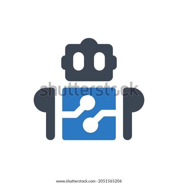 Artificial Intelligence Robot Icon On White Stock Vector (Royalty Free ...