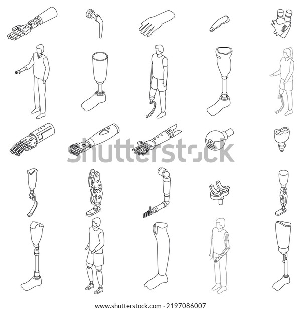 Artificial Limbs Icons Set Isometric Set Stock Vector (Royalty Free ...