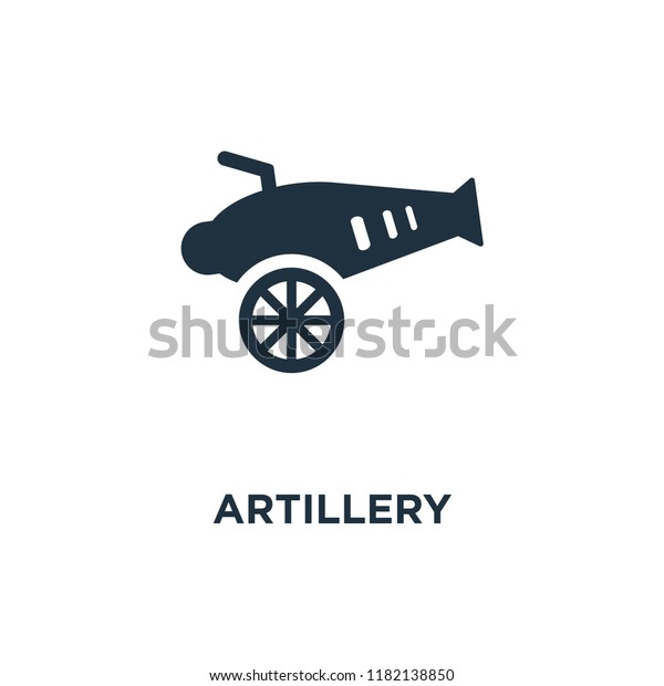 Artillery Icon Black Filled Vector Illustration Stock Vector (Royalty ...