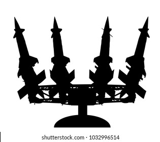 Artillery Rocket Launcher Vector Silhouette Illustration Stock Vector ...
