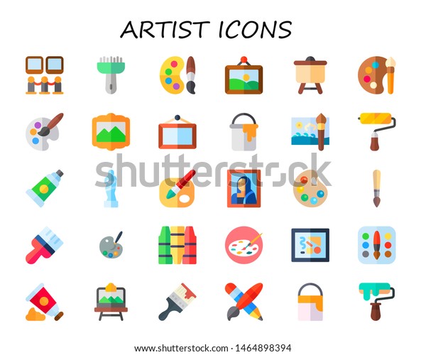 artist icon set. 30 flat artist icons. Simple modern icons about - art ...