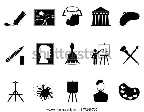 Artist Icons Set Stock Vector (Royalty Free) 127349729