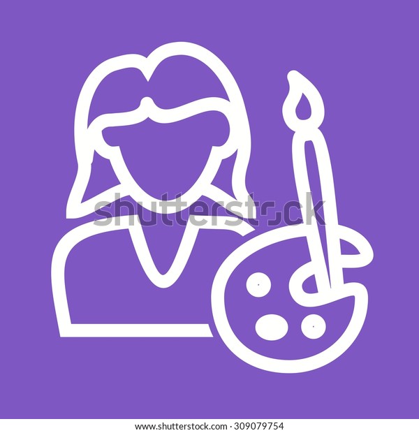 Artist Painter Female Icon Vector Image Stock Vector (Royalty Free ...