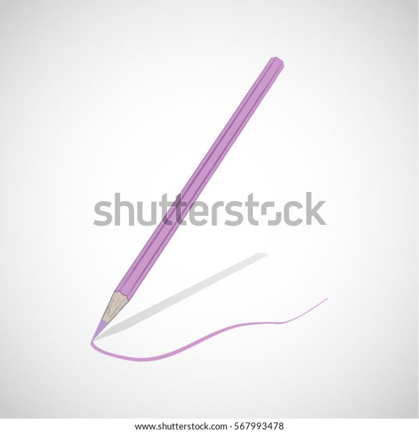 Artist Pen Shadow Outline Vector Illustration Stock Vector (Royalty ...