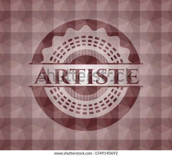 Artiste Red Emblem Geometric Pattern Background Stock Vector (Royalty ...