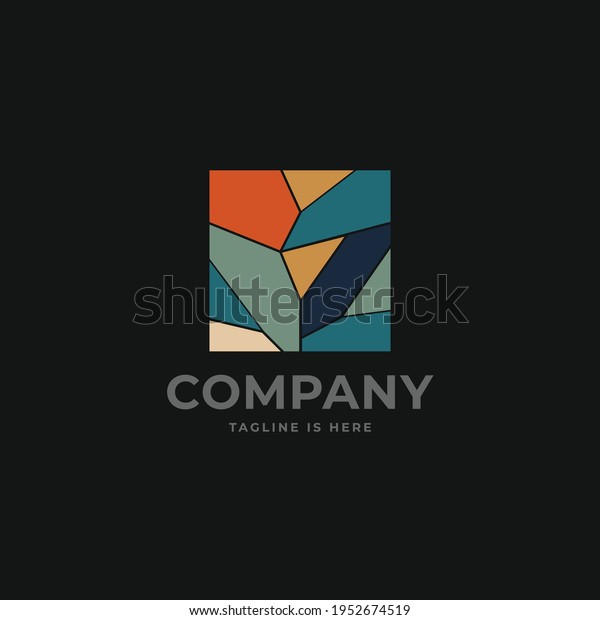 Artistic Abstract Shapes Square Geometric Logo Stock Vector (Royalty ...