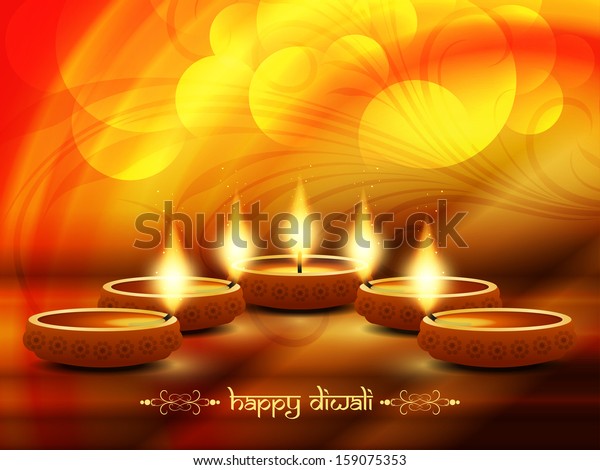Artistic Background Design Orange Color Diwali Stock Vector (Royalty ...