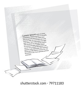 164 Artistic Background, Open Book And Paper Sheets Vector Images ...