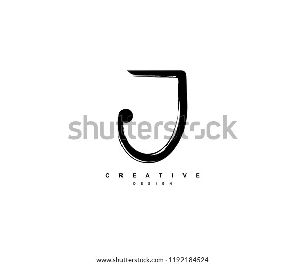 Artistic Brush Stroke Letter J Logotype Stock Vector (Royalty Free ...