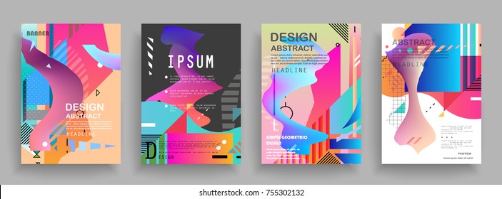 Artistic Covers Design Creative Colors Backgrounds Stock Vector ...