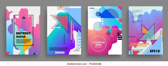 Artistic Covers Design Creative Colors Backgrounds Stock Vector ...