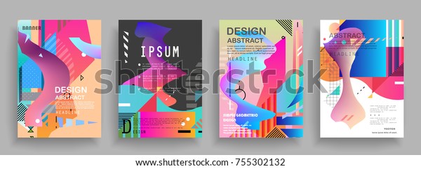 Artistic Covers Design Creative Colors Backgrounds Stock Vector ...