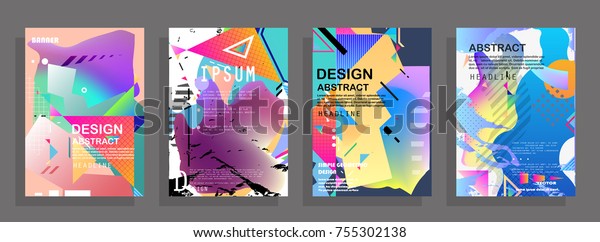 Artistic Covers Design Creative Colors Backgrounds Stock Vector ...