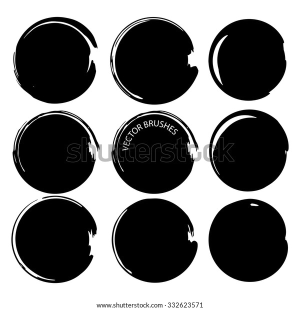 Artistic Hand Drawn Round Ink Swatch Stock Vector (Royalty Free ...
