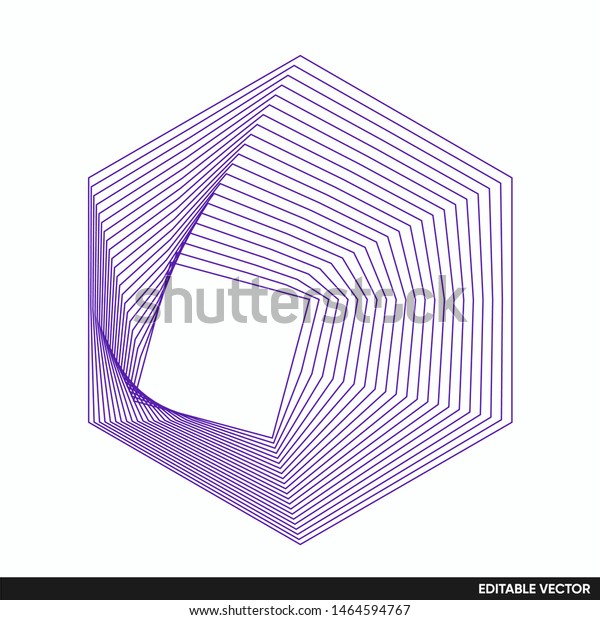 Artistic Hexagon Line Art Vector Design Stock Vector (Royalty Free ...
