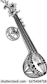 Artistic Line Drawing Indian Classical Music Stock Vector (Royalty Free ...