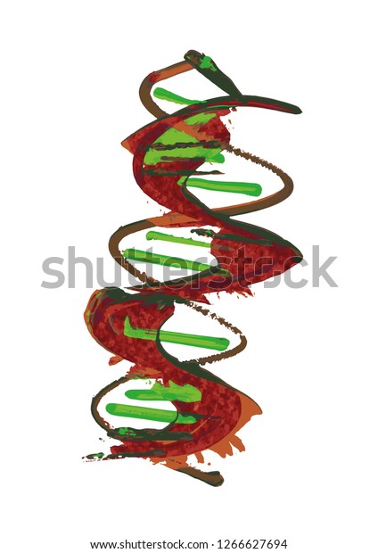Artistic Paint Vector Art Dna Chain Stock Vector (Royalty Free ...