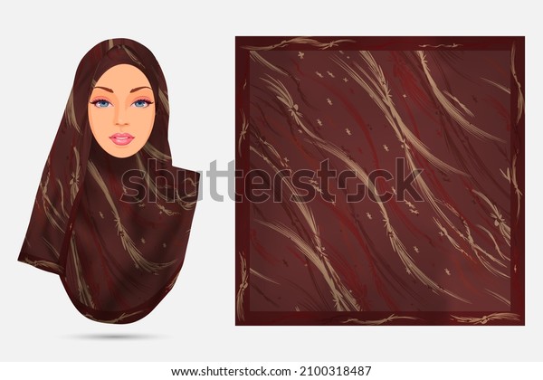 Artistic Pattern Hijab Design Illustration Model Stock Vector (Royalty ...