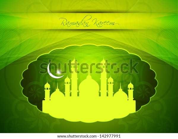 Artistic Religious Background Design Green Color Stock Vector (Royalty ...