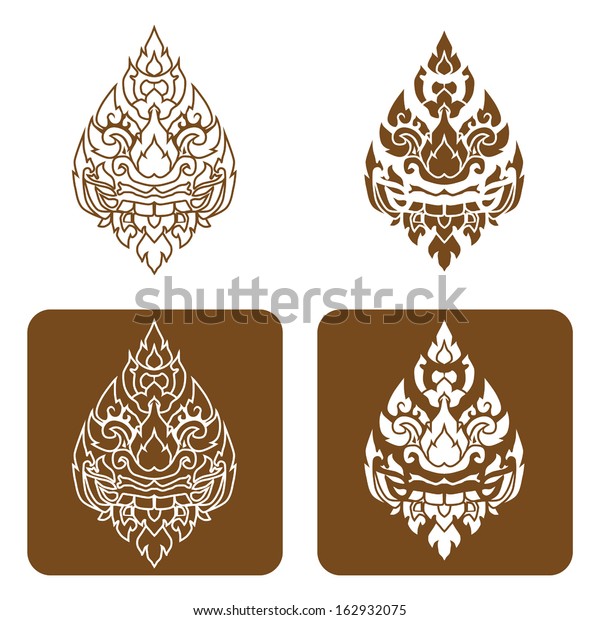 Artistic Traditional Line Thai Vector Illustration Stock Vector ...