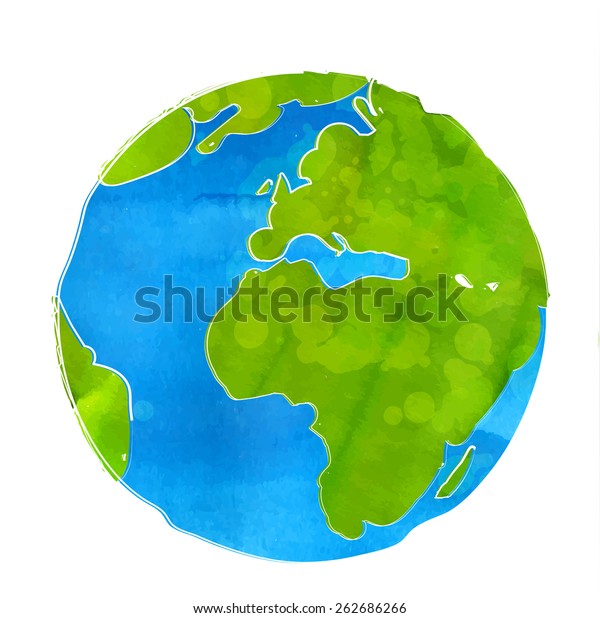 Artistic Vector Illustration Earth Globe Isolated Stock Vector (Royalty ...