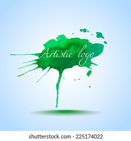 Artistic Watercolor Splash Logo Vector Label Stock Vector (Royalty Free ...