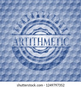 Customer Service Blue Badge Geometric Background Stock Vector (Royalty ...