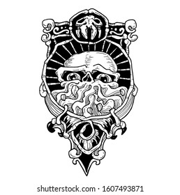 Artwork Skull Crazy Fun Design Stock Vector (Royalty Free) 1607493871 ...