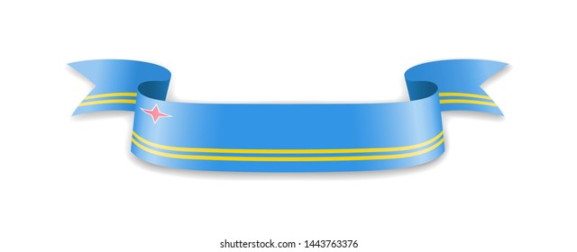 Aruba Flag Form Wave Ribbon Vector Stock Vector (Royalty Free) 1443763376